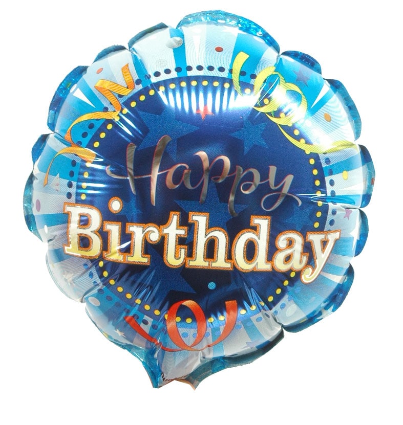 Blue foil Happy Birthday Balloon