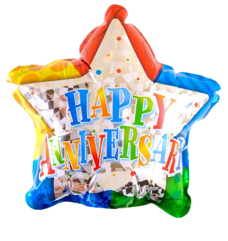 Mini Star Happy Anniversary Air-Filled Balloon
