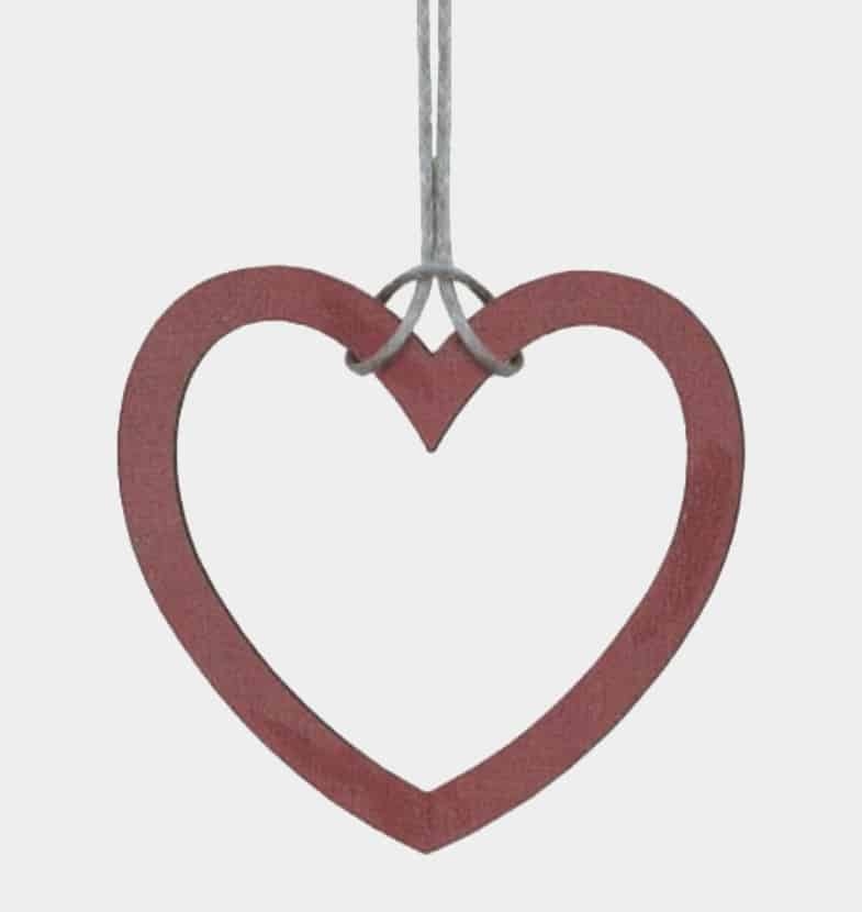 Red heart shaped tag