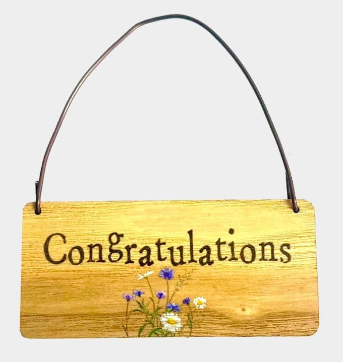Wooden Tag - Congratulations