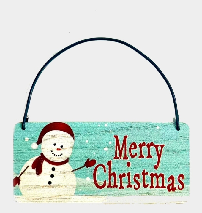 Wooden Tag -Merry Christmas Snowman