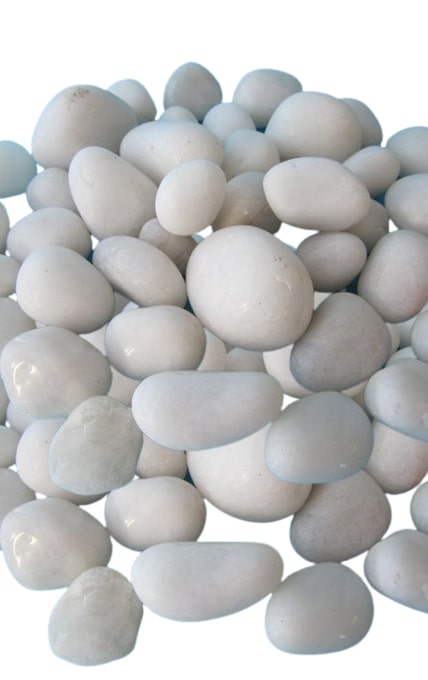 Tumbled Snow White Pebbles for Zen Gardens
